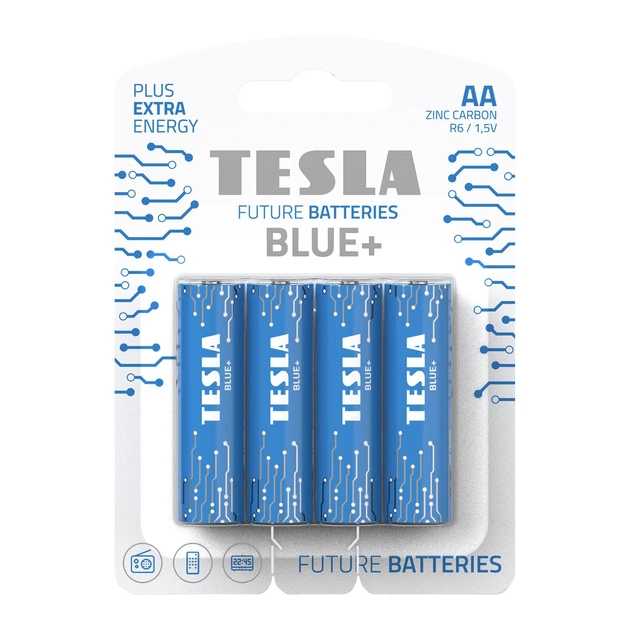 Батарейки Tesla AA BLUE+ R6 / 1,5V / BLISTER FOIL 4 шт. – фото, отзывы ...