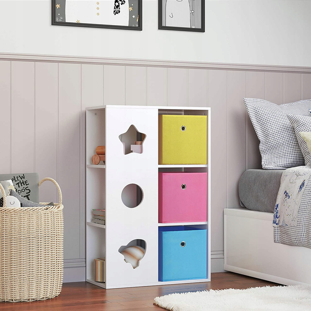 Стеллаж для хранения игрушек KidsBunkBed белый розовый желтый цвет 62 ...