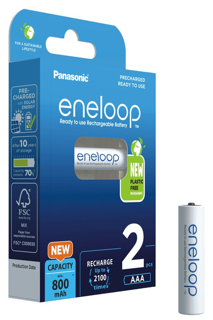 Аккумулятор Panasonic Eneloop BK-4MCDE/2BE, AAA/(HR03), 800mAh, LSD Ni ...