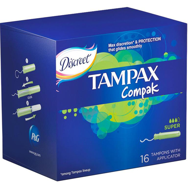 ROZETKA | Тампони Tampax Compak Super з аплікатором 16 шт ...