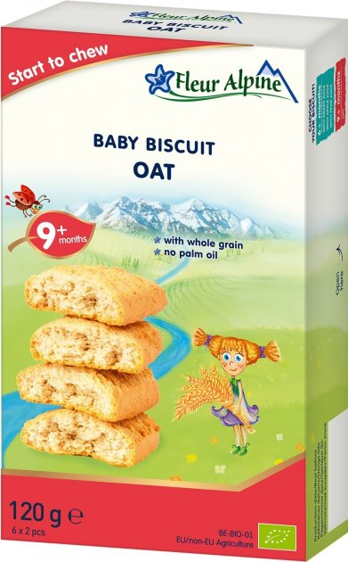 Детское печенье Fleur Alpine Organic Oat Овсяное 120 г (5412916941851 ...