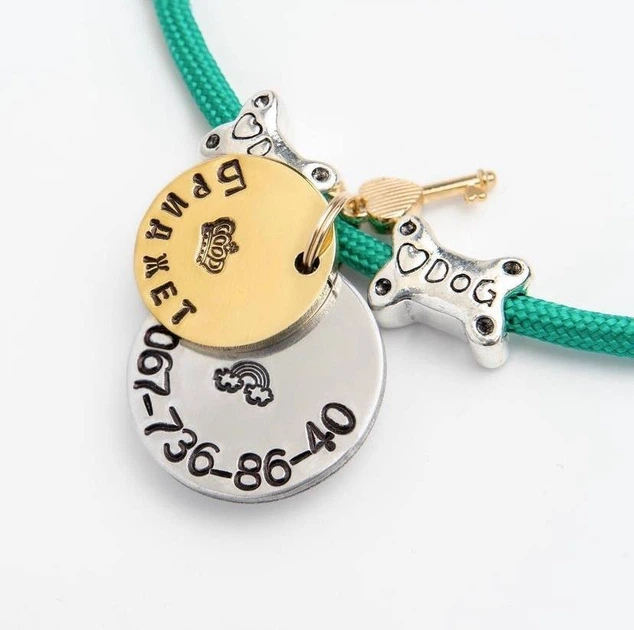 Жетон адресник для котов и собак Hvostiki Perfection Бриджет латунь и ...