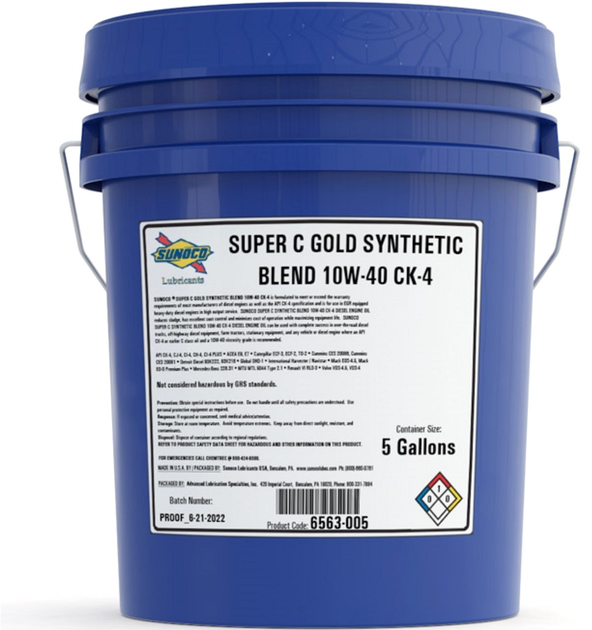 Моторное масло Sunoco Super C SYN Blend 10W-40 CK-4 18.93 л (6563-005 ...