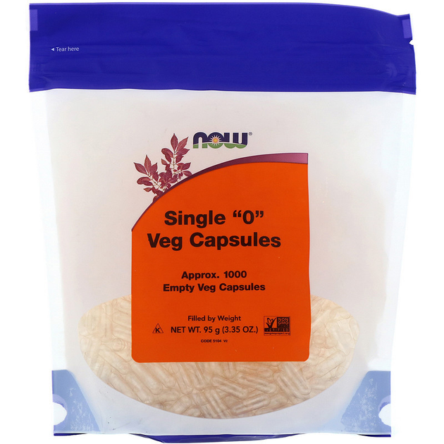 Пустые растительные капсулы NOW Foods "Single "0" Veg Capsules" (1000 ...
