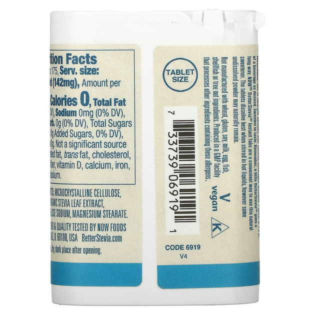 Натуральная стевия NOW Foods, Better Stevia "Instant Tabs ...