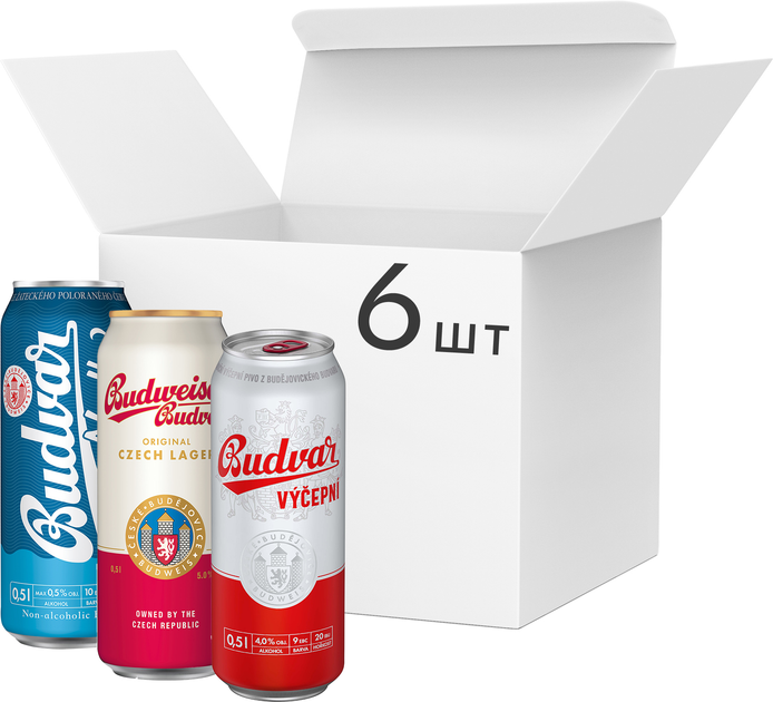 Подарочный набор пива Budweiser 0.5 л 6 шт + термосумка (8594403700114 ...