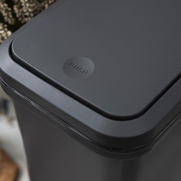 Мусорное ведро с крышкой MVM BIN-04 10L ANTHRACITE антрацитовое от ...
