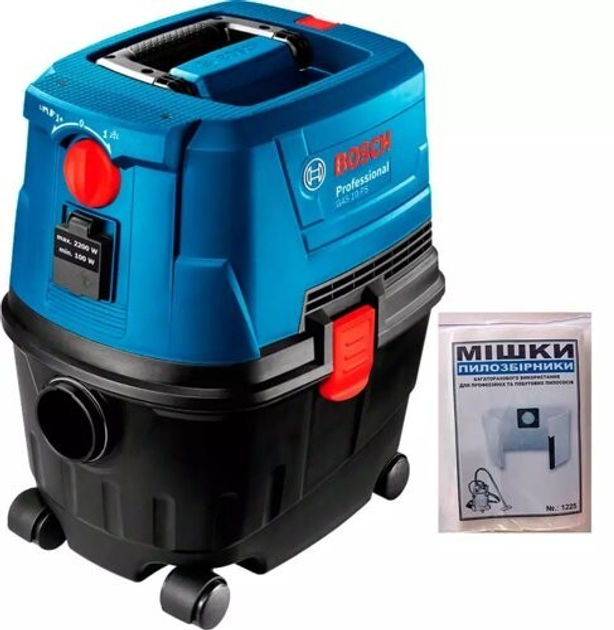 Строительный пылесос Bosch GAS 15 PS с многоразовым мешком (06019E5100 ...