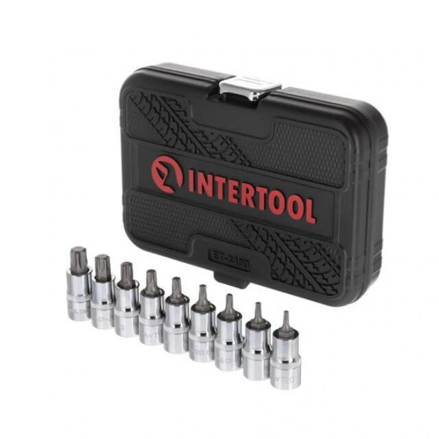 Набор бит INTERTOOL ET-8400 в пластиковом кейсе TORX 1/2" T20-T60 55 мм S2 STORM – фото, отзывы ...