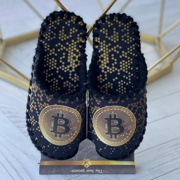 Мужские тапочки домашние войлочные Bitcoin 44-45 ( 28-29.5 см ) черные ...