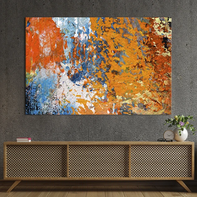 Настінний декор картина на полотні для інтерєру у спальню Абстракція фарби 120x80 см 4 1