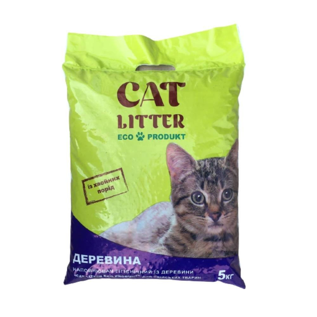 Древесный наполнитель Cat Litter для домашних животных, тёмный, 5 кг от ...