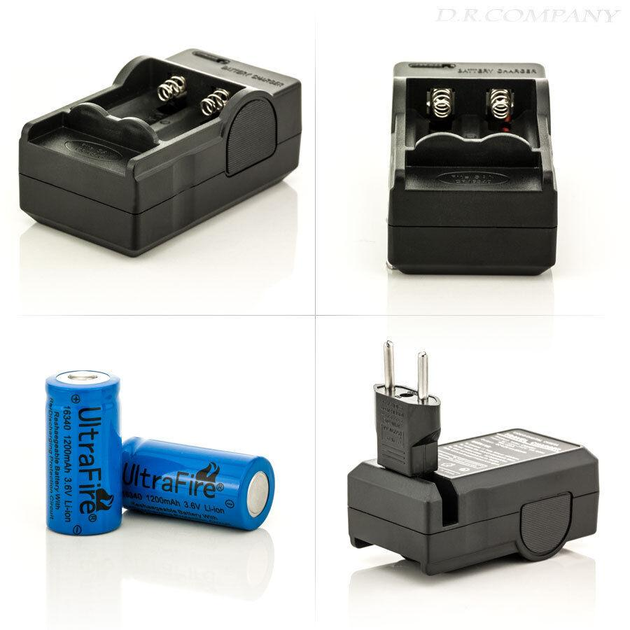Комплект: 2 шт - аккумулятори CR123A, CR123, LR123A, 16340 Ultrafire ...