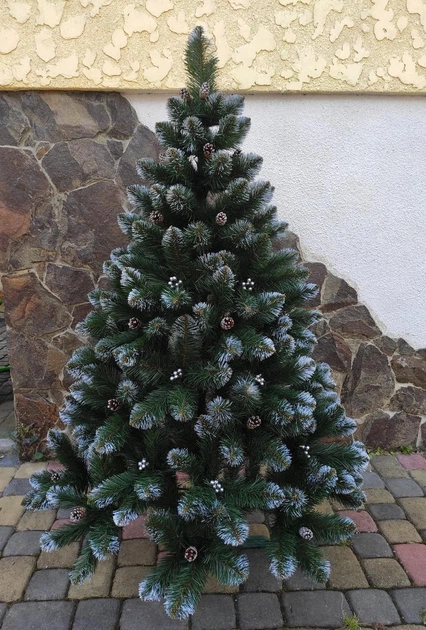 Штучна ялинка Кармен з срібними шишками та перлами 2 м Сріблястий Карм Ср 200 фото відгуки