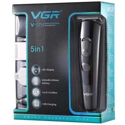 Машинка для стрижки с триммером беспроводная VGR V-175 с комплектом ...