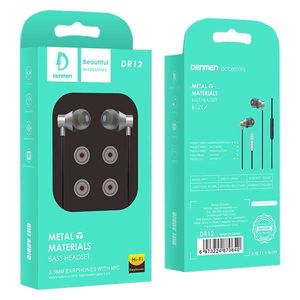 Навушники Denmen DR12 Сірий купить в интернет-магазине ROZETKA - Навушники Denmen DR12 Сірий от ...