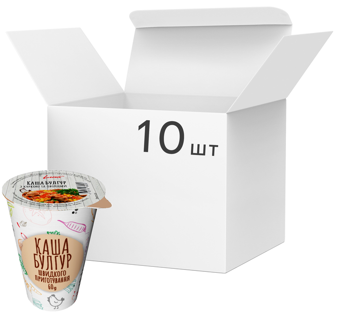 Упаковка каши быстрого приготовления Ілна Булгур с курицой и овощами в ...