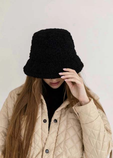 Панама чорна зимова Teddy Bear хутряна Стильні аксесуари з доставкою Rozetka