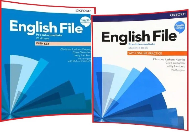 English File 4th edition. Student's Book+Workbook. Pre-Intermediate. Oxford. Комплект книг з ...