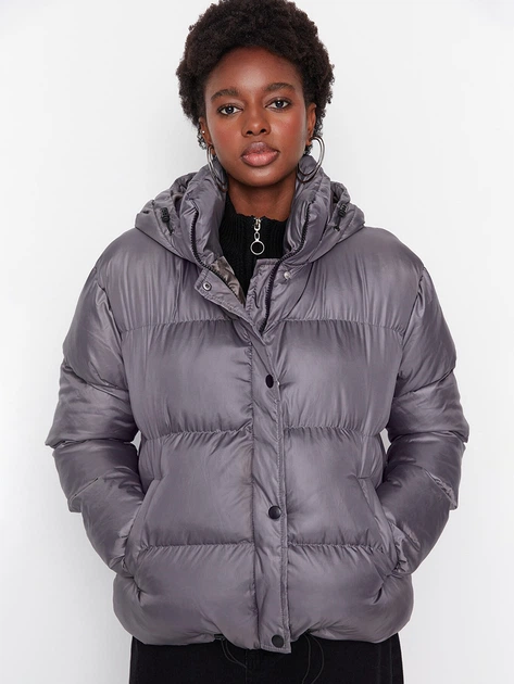 Пуховик зимний короткий женский Trendyol TWOAW23MO00139 S Серый ...
