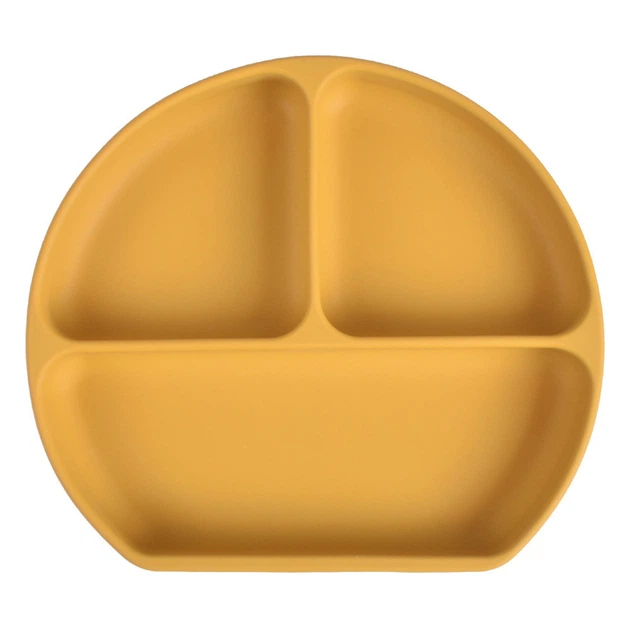 Тарілка силіконова секційна на присосці з приладами Гірчична TSK2-Y17 ...