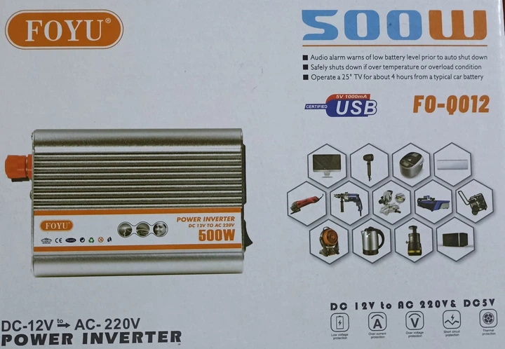 Перетворювач напруги. Автомобільний інвертор FOYU DC12V-AC220V 500W ...