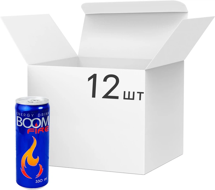 Упаковка энергетического напитка Boom Fire 0.33 л х 12 шт ...