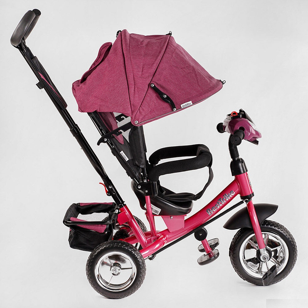 Детский трехколесный велосипед-коляска с родительской ручкой Best Trike ...