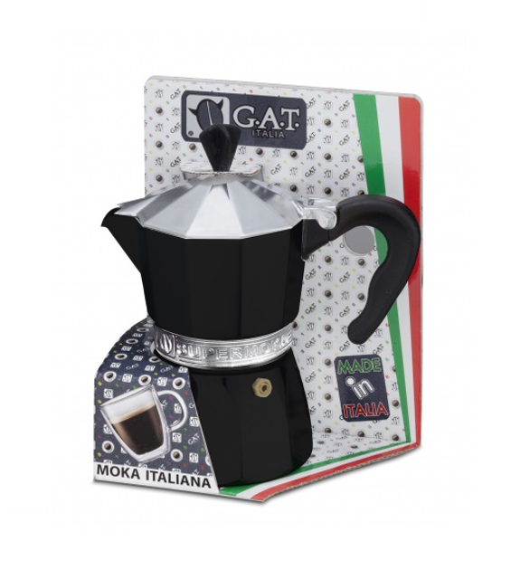 Гейзерная кофеварка G.A.T. Supermoka Black на 3 чашки (150 мл) – низкие ...