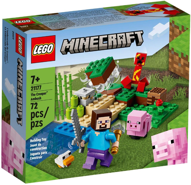 Лего Майнкрафт Засада Крипера Lego Minecraft 21177 – игрушки с ...