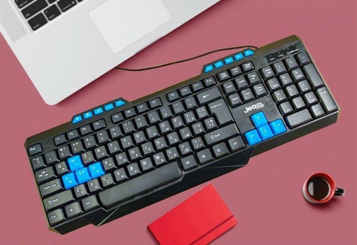 Мультимедийная проводная клавиатура для компьютера JEDEL K518 Черная ...