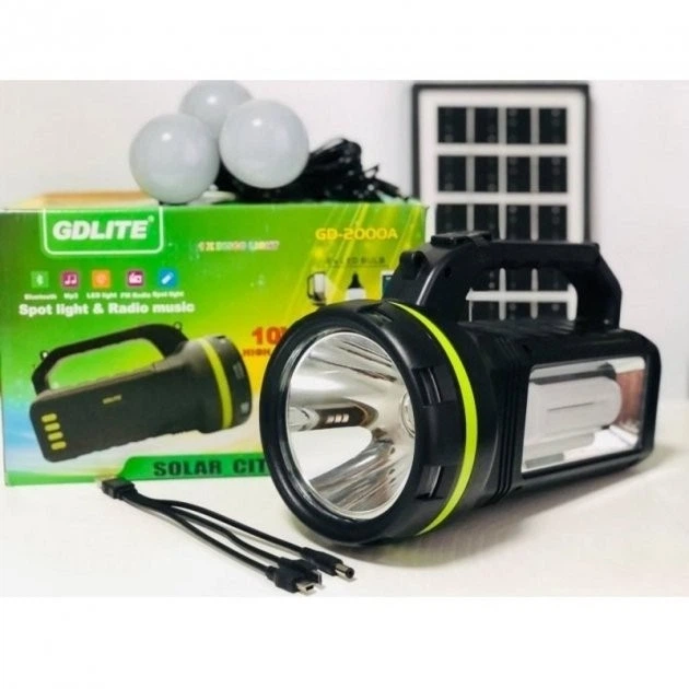Портативная солнечная станция (Фонарь) GDLITE GD-2000A +Солнечная панель+3 лампы – фото, отзывы ...
