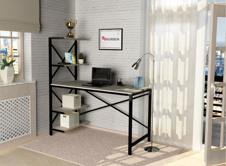 Письменный офисный стол ROMKOS со стеллажом в стиле LOFT (LF-17) – фото ...