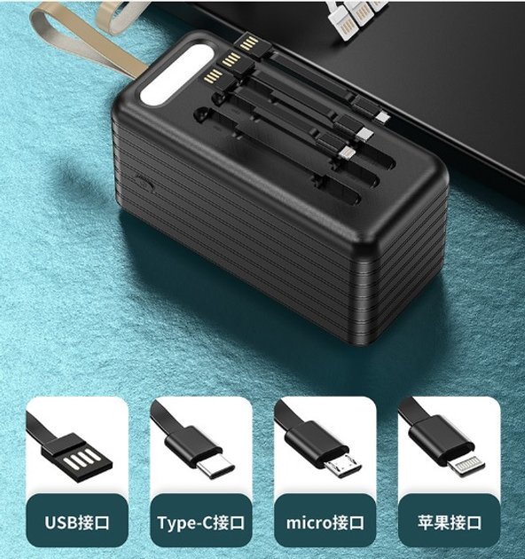 Портативное зарядное устройство (батарея) Power bank 80000 mAh black ...