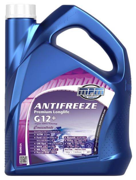 Антифриз MPM ANTIFREEZE PREMIUM LONGLIFE G12+ CONCENTRATE 5 л Розовый ...