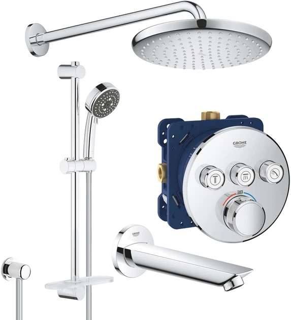 Душевая система скрытый монтаж с термостатом GROHE QuickFix ...