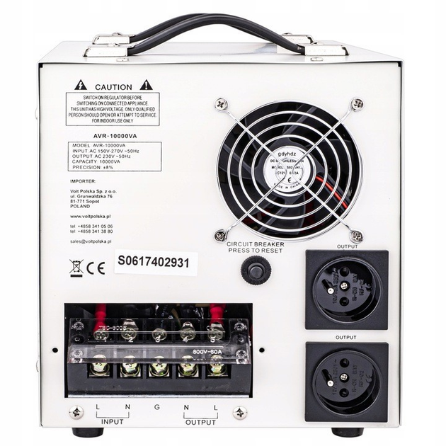 Стабилизатор напряжения Volt Polska AVR-10000VA 10000 Вт 5AVRZ10000 ...