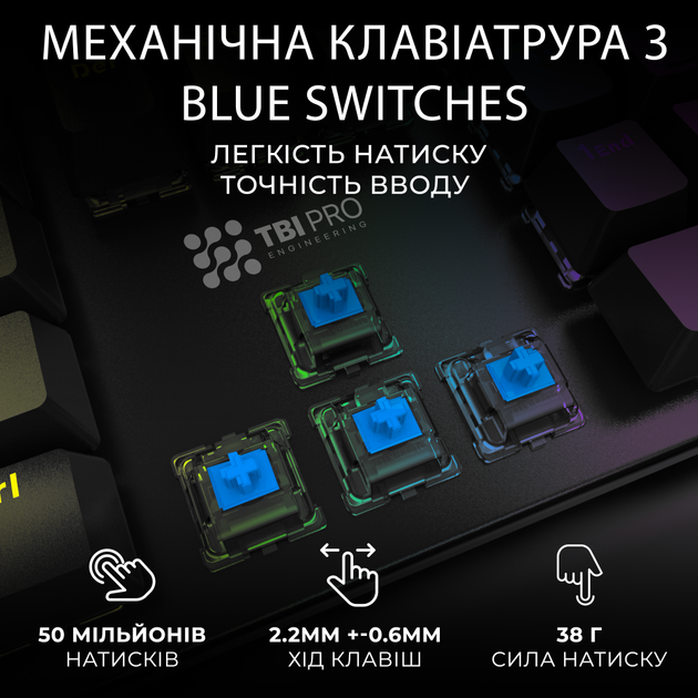 Игровая Механическая Клавиатура TBI PRO Mechanoid X107 RGB с ...
