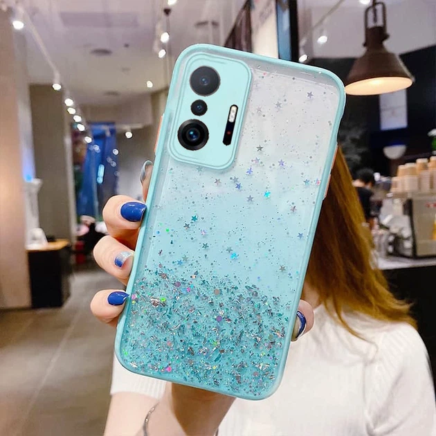 Чехол Stardust с цветными бортиками для Xiaomi 11T/Pro Бирюзовый – фото ...