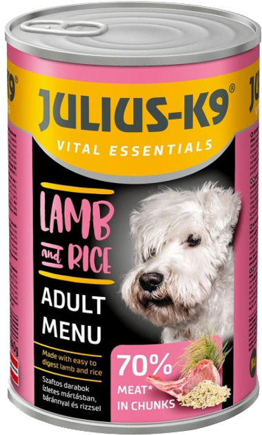 Консерва гипоаллергенная для собак JULIUS-K9 ягненок и рис 1240 г ...