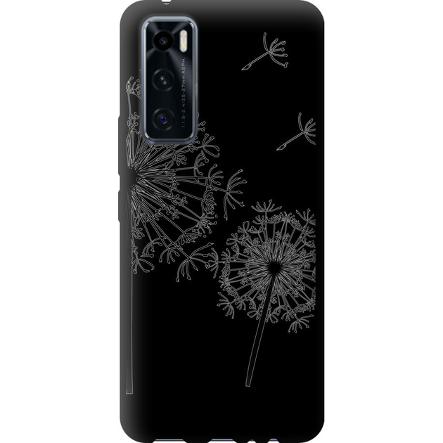 Чехол tpu черный на телефон Vivo V20 SE Одуванчики 4642b-2128-58250 ...