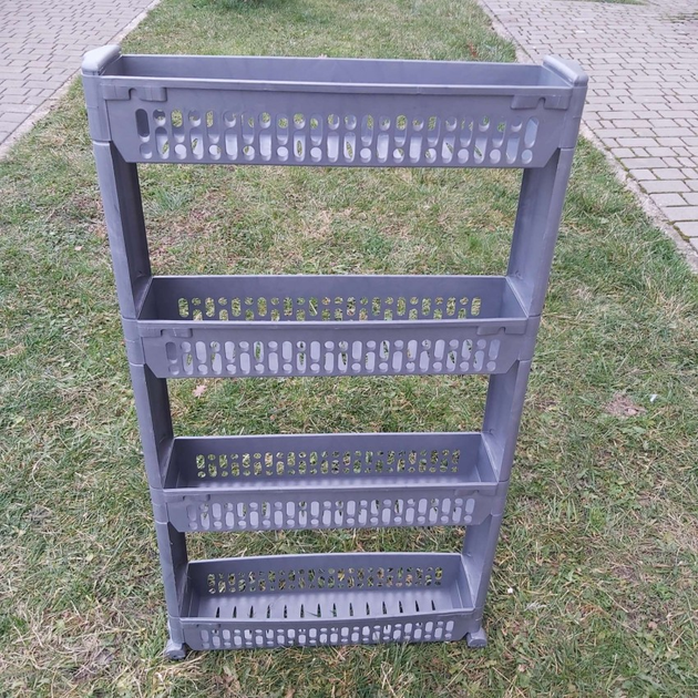 Напольная полка этажерка в ванную комнату на колесиках 4 яруса 933 ...