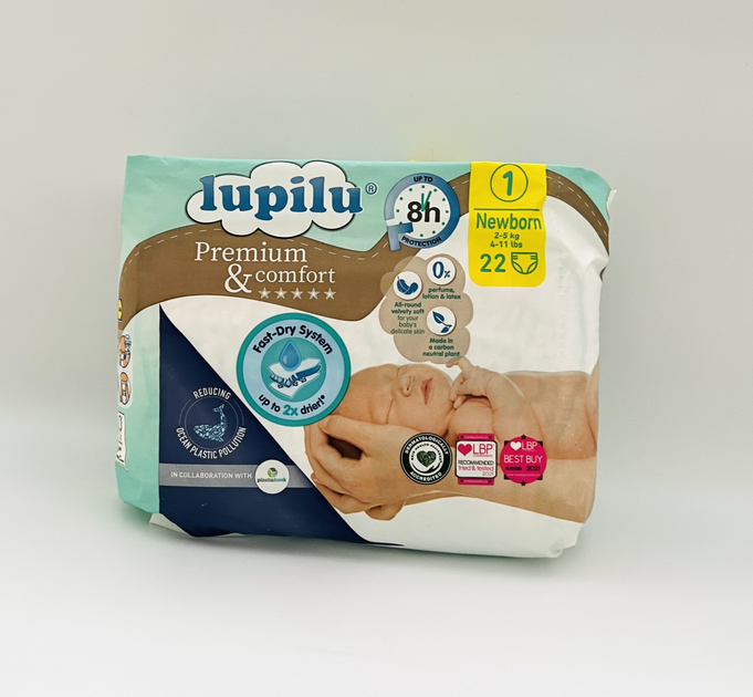 Підгузки дитячі Lupilu premium comfort 1 розмір, 2-5 кг, 22 шт ...