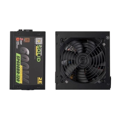 Блок живлення 2E GAMING SOLID POWER (600W), >85, 80+ Bronze, 120mm, 1xMB 24pin(20+4), 1xCPU 8pin ...