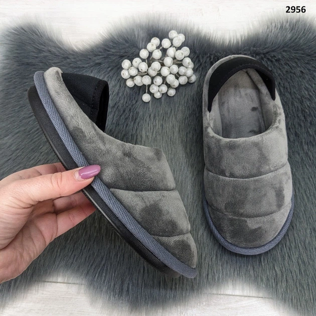 Тапочки чуні жіночі домашні Белста велюрові закриті із задником сірі 36 р 23 23 5 см 2956 від