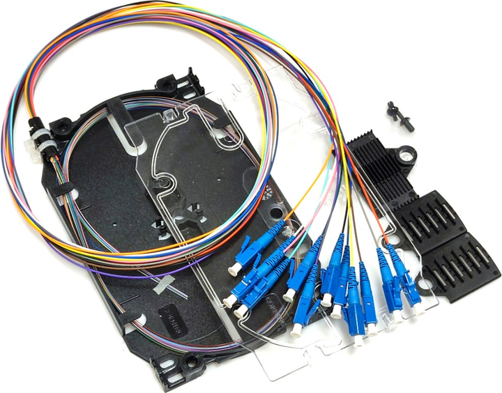 Комплект 12 цветных пигтейлов Corning LC/UPC SM (OS2) и стандартная ...