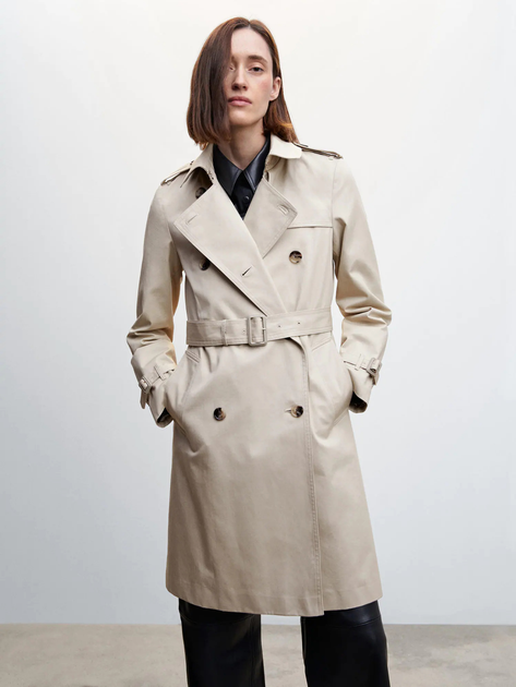 Тренч женский Mango Polana 47984003-06 M Светло-серый (8445791791218 ...