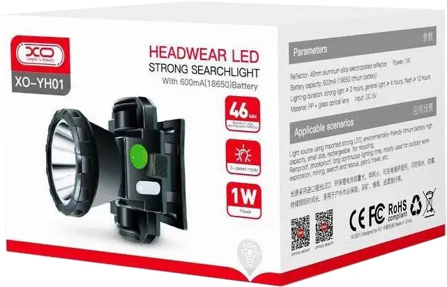 Фонарь налобный аккумуляторный ХО YH01 600 mAh (XK-ХО YH01) – фото ...