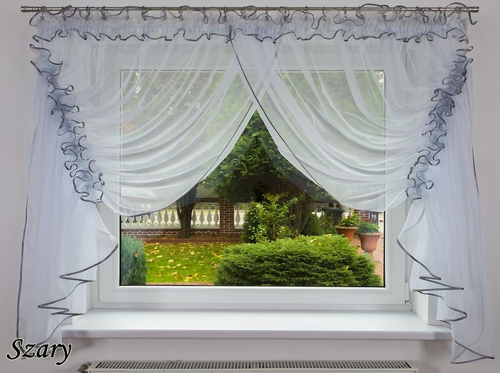 Штора-вуаль Verona Barcelona 145 х 390 см (0645760467092Gr) сірий ...
