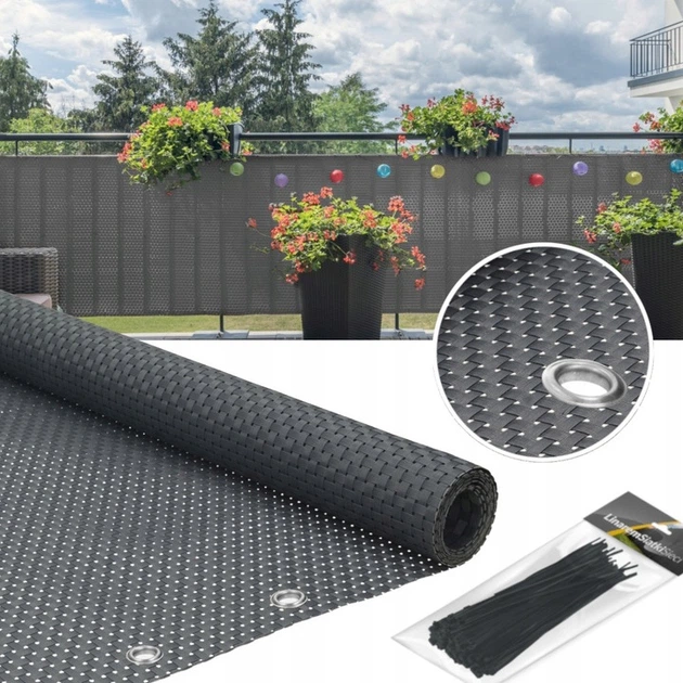 Ширма завіса на люверсах для балкона терасі саду Linrem Maszkisieci сонцезахисна